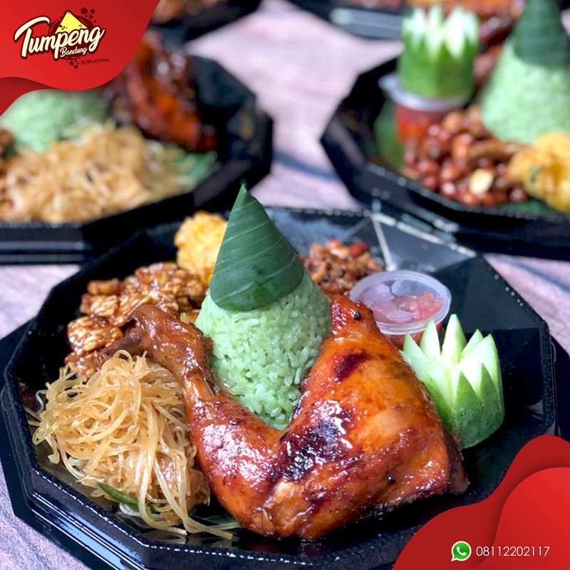 Tumpeng Mini - Paket C (4 Lauk + 1 Menu Utama Ayam & Daging )