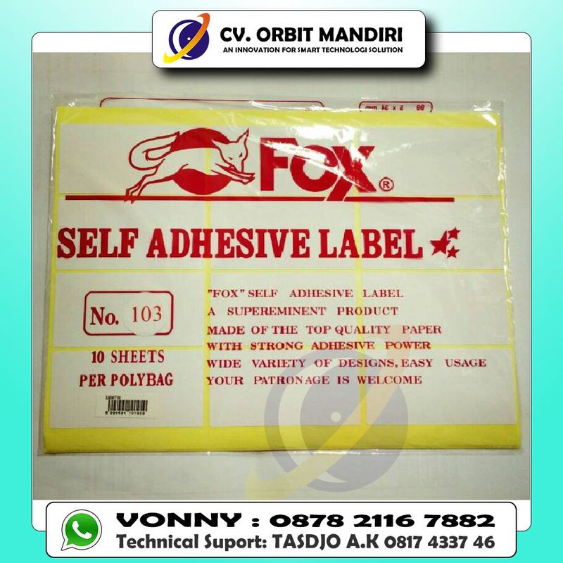 Fox Label Stiker no. 103