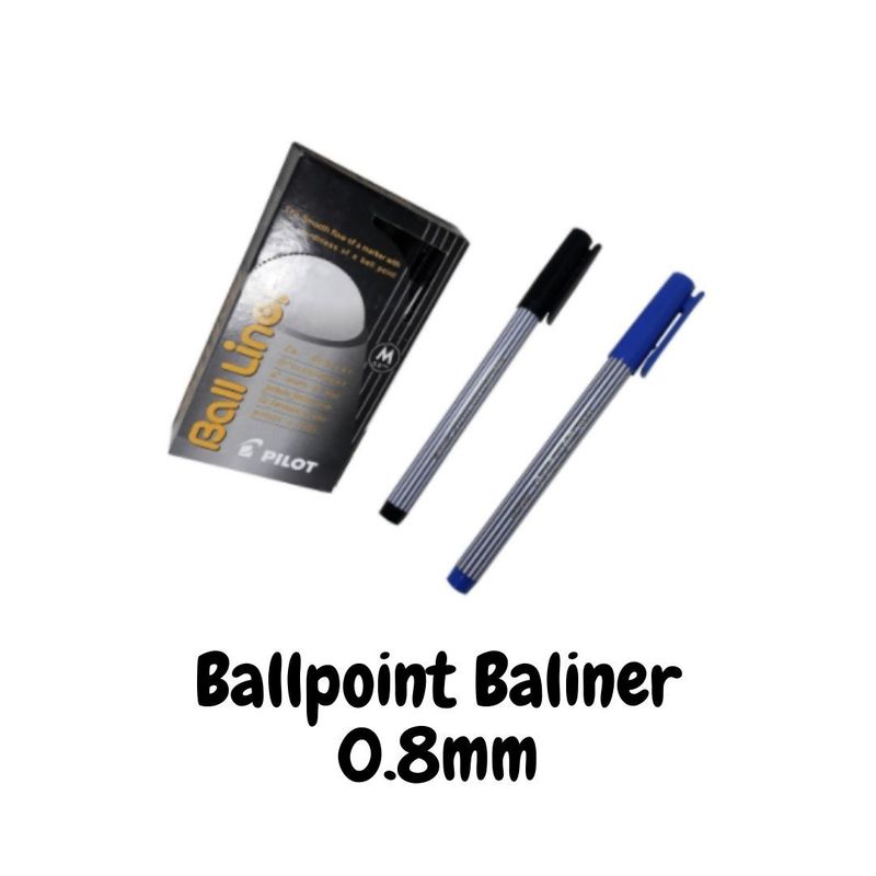 Ballpoint Balliner 0,8 mm (biru dan hitam)