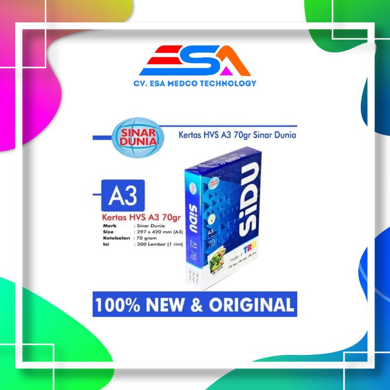 Kertas HVS A3 70gr Sinar Dunia Original