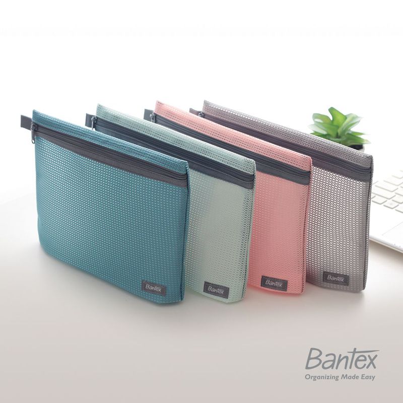 Bantex Zipper Storage Pouch Handbag Pencil Case #8107 - Sky Blue