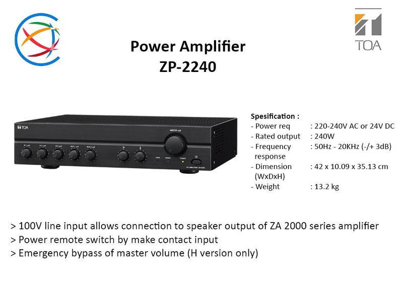 Power Amplifier TOA ZP-2240