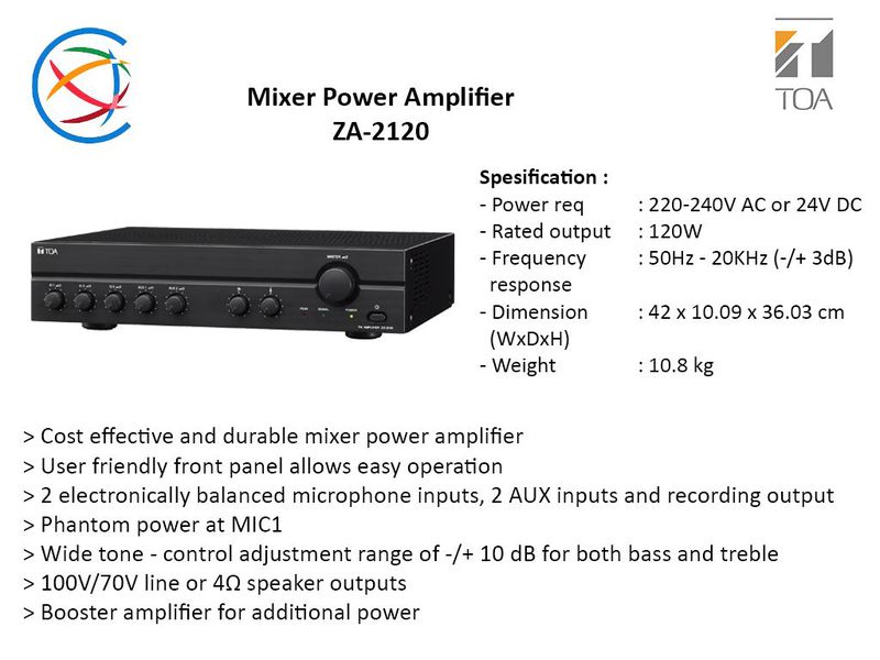 Mixer Power Amplifier TOA ZA-2120