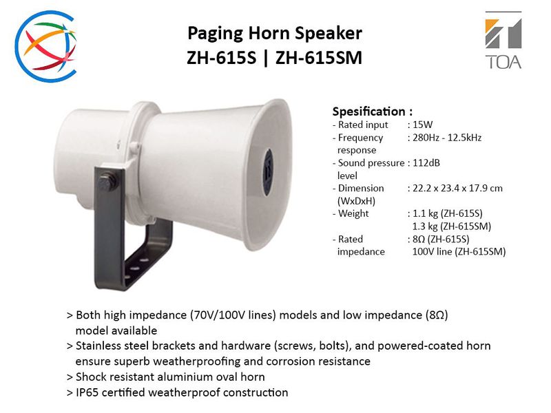 Paging Horn Speaker TOA ZH-615S