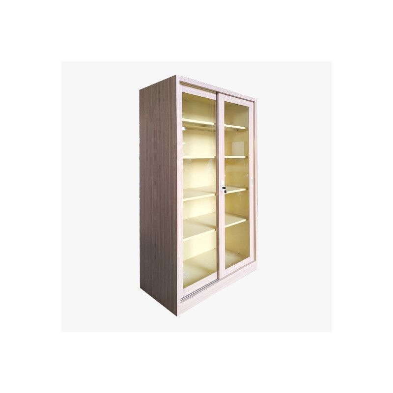 TIGER ALMARI FC-G6-W PINTU SLIDING (FULL HEIGHT) 2 PINTU PLAT MOTIF WOOD