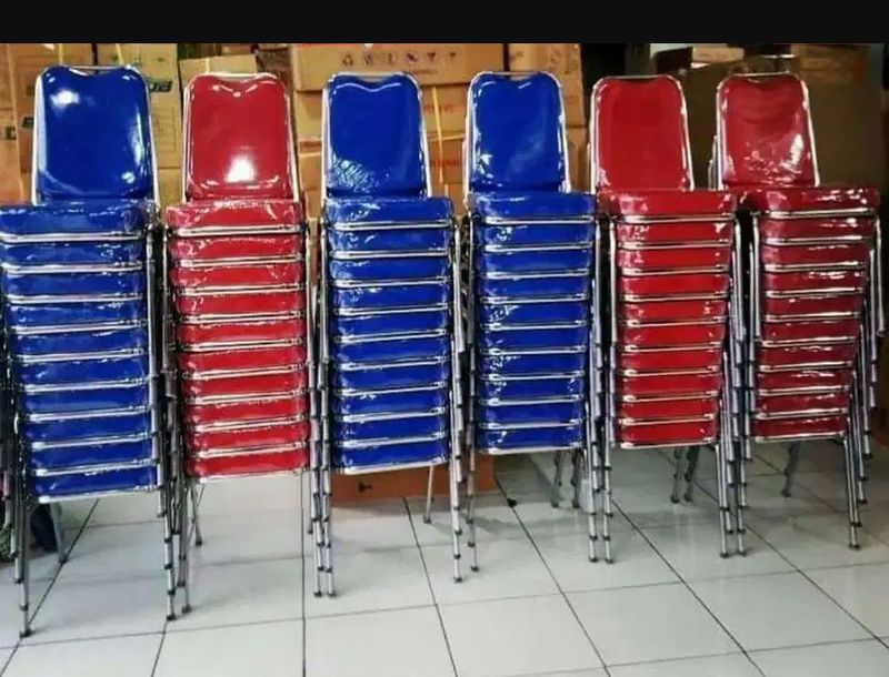 Kursi metal susun - Biru