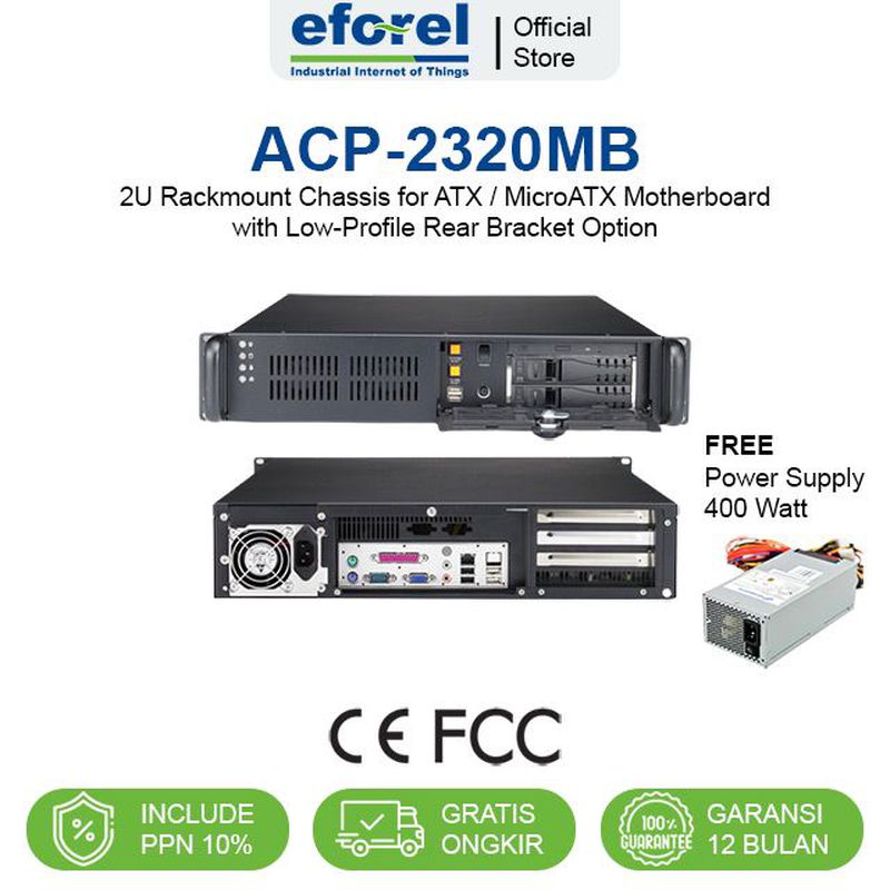 Casing Komputer Industrial Chassis CPU 2U Rackmount Advantech ACP-2320