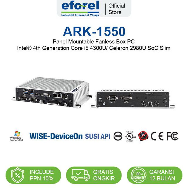 Panel Mountable Fanless Box PC Industrial Mini PC Advantech ARK-1550 ...