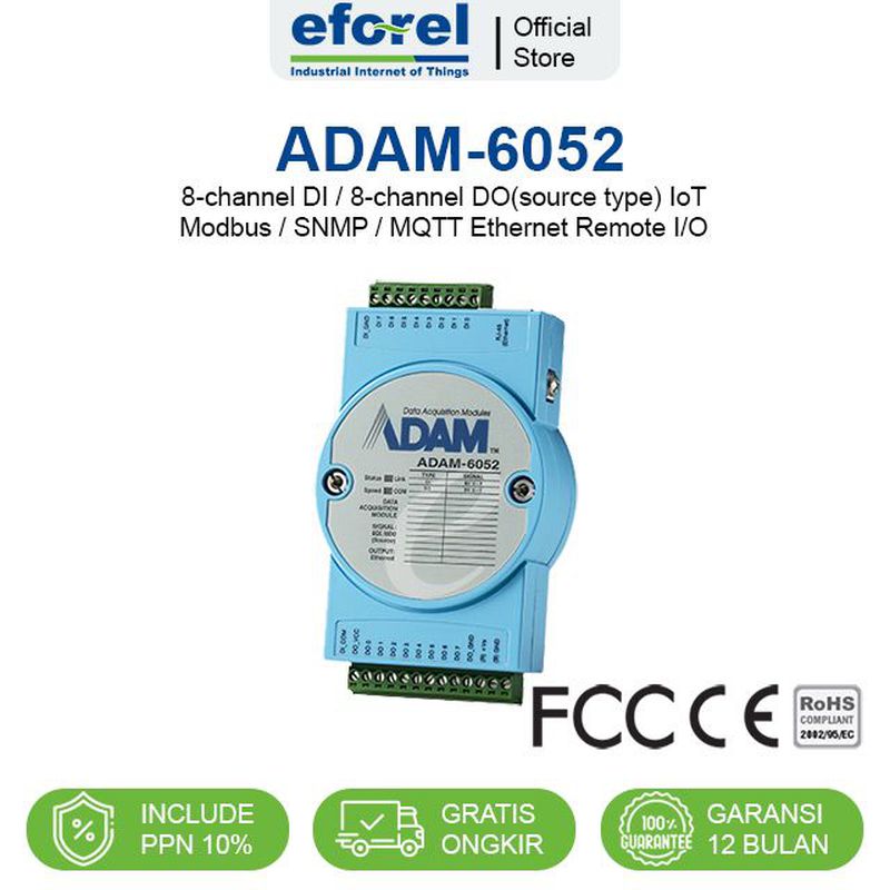 Source-type Isolated Digital IO Modbus TCP Module Advantech ADAM-6052
