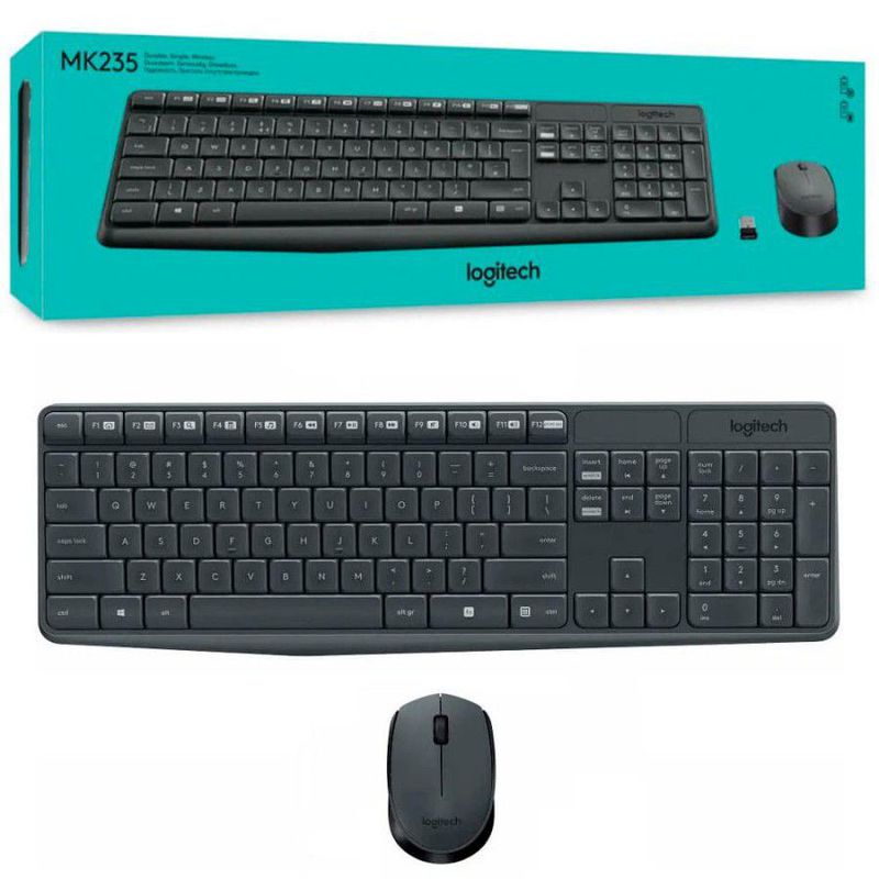 KEYBOARD PLUS MOUSE WIRELESS LOGITECH COMBO MK235