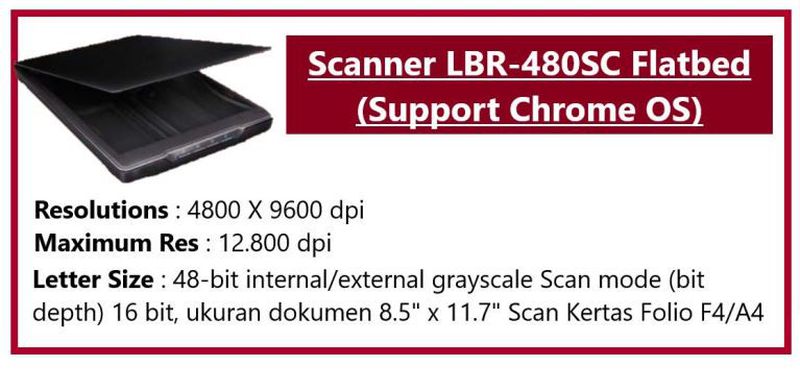 Scanner LBR-480SC Flatbed (Support Chrome OS)