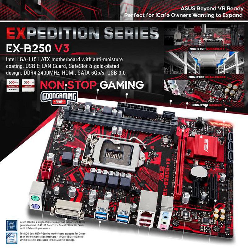 MOTHERBOARD SOCKET 1151 KABYLAKE ASUS EX B250M V3