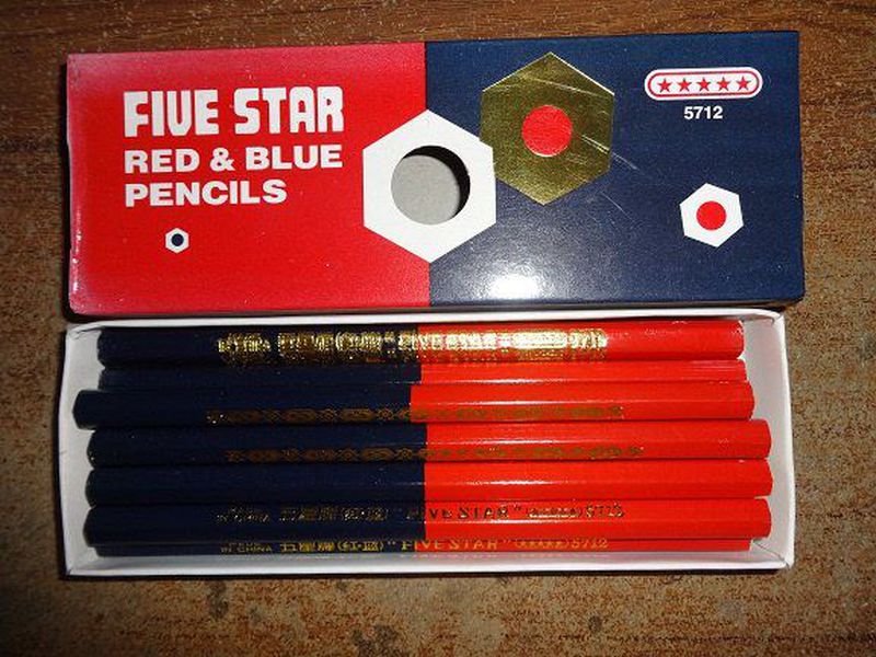Pensil 2 Warna Merah Biru
