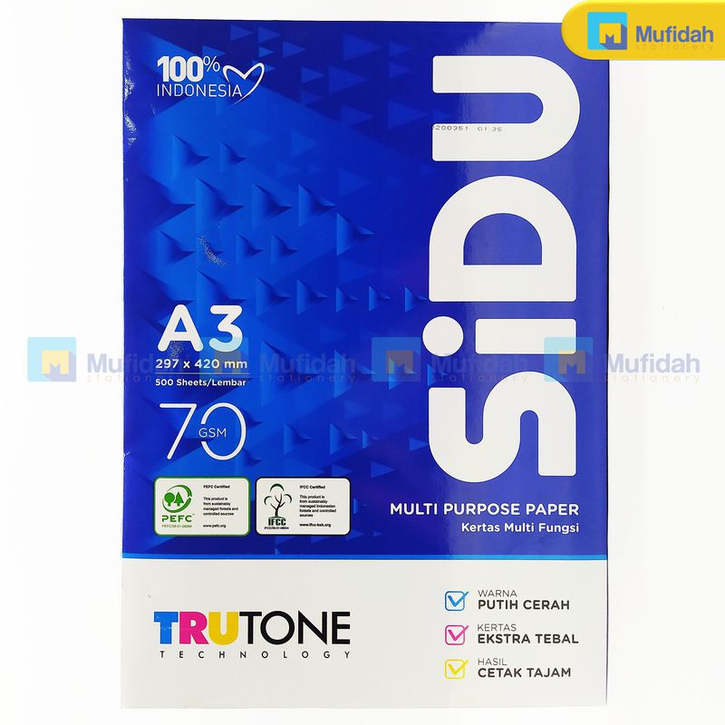 Kertas Sidu / Sinar Dunia HVS 70 Gr A3