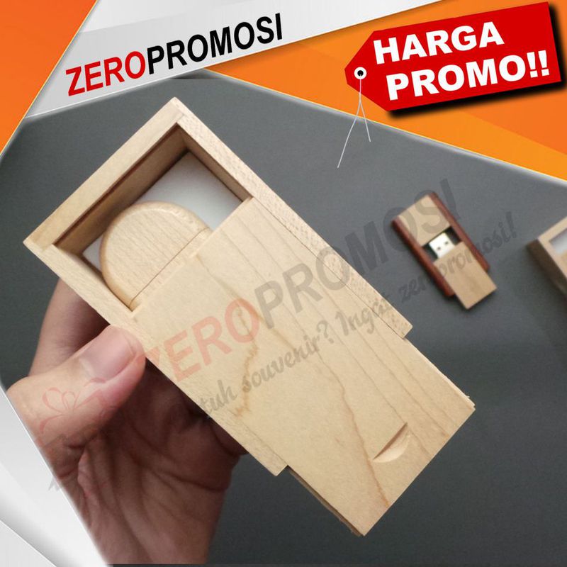 Sedia Packaging Sliding Box Kayu Untuk Kemasan Flashdisk Bisa Cetak ...