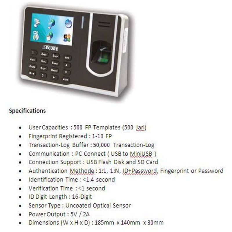 MESIN ABSEN FINGER PRINT SECURE EAZY-M