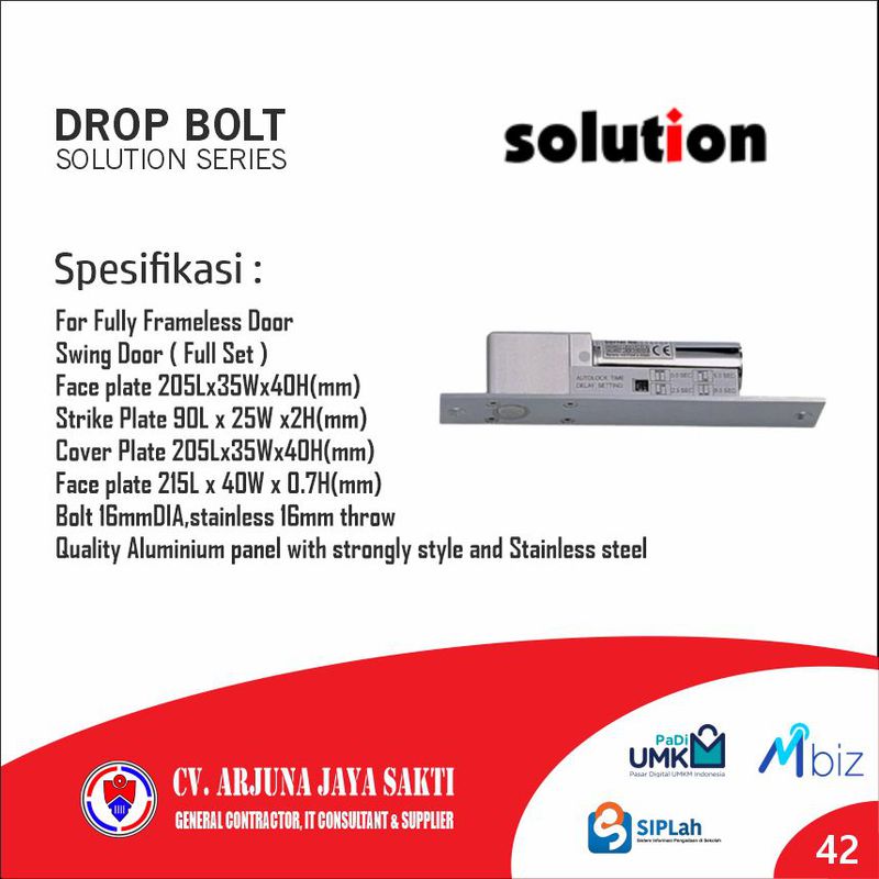 SOLUTION DROP BOLT SERIES (ELECTRIC LOCK)