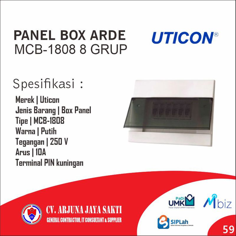 MCB PANEL UTICON BOX 8 GRUP MCB-1808 MCB PANEL UTICON BOX 8 GRUP MCB-1808