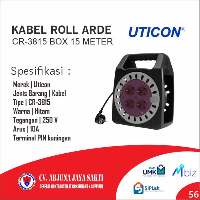 KABEL ROLL UTICON 15 METER (DENGAN ARDE MODEL BOX) CR-3815