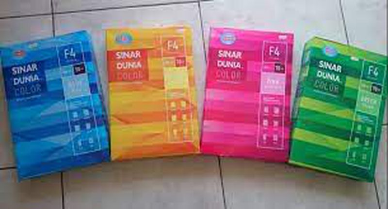 Kertas HVS F4 70 Gram Warna Biru Kuning Hijau Pink SIDU SINAR DUNIA ...