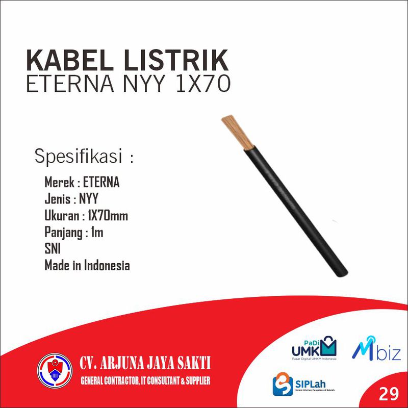 KABEL ETERNA NYY @1M 1X70