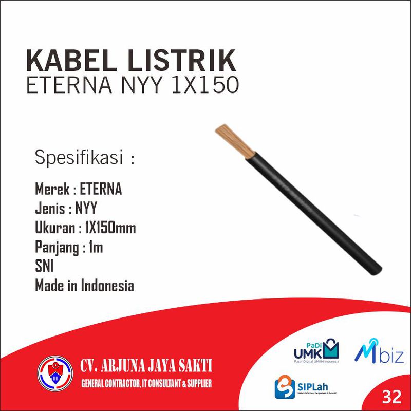 KABEL ETERNA NYY @1M 1X150