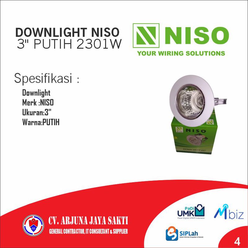DOWNLIGHT NISO 3" PUTIH 2301W