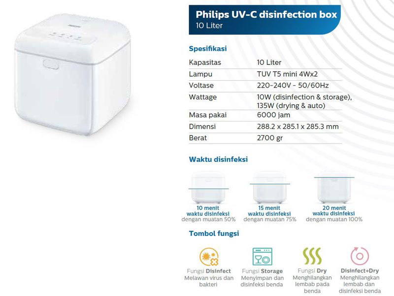Philips UV-C disinfection box 10 Liter - Putih