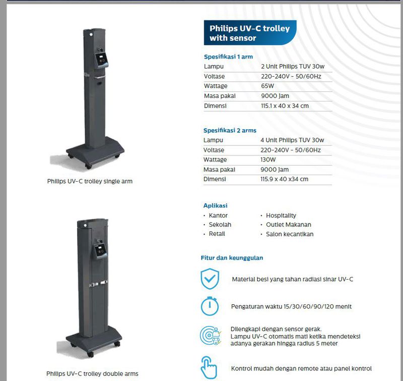 Philips UV-C trolley with sensor - Hitam