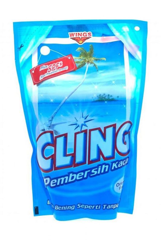 Cling Pembersih Kaca Biru Pouch - Biru