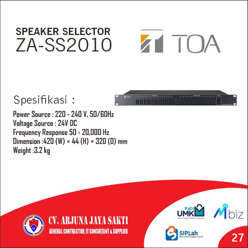 TOA Speaker Selector Z-SS2010