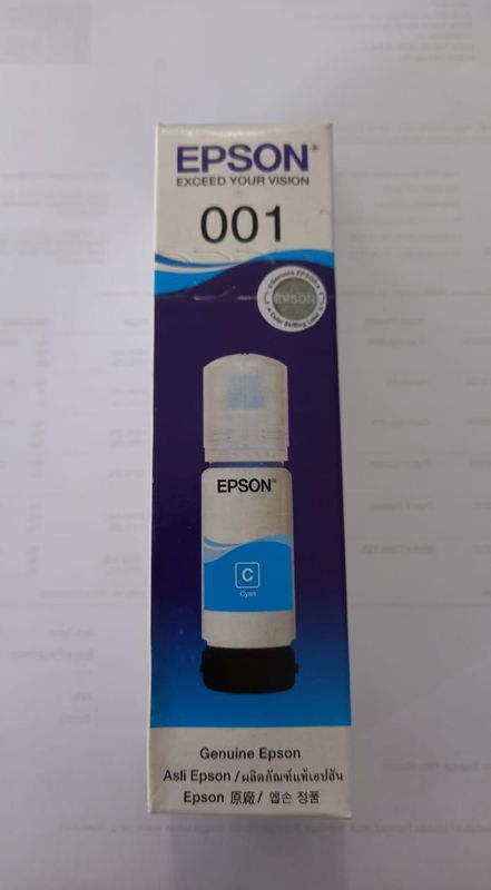 Tinta Epson 001 (Black, Magenta, Yellow, Cyan) - Biru