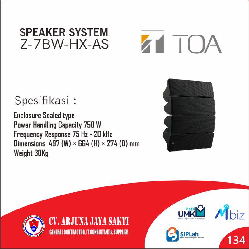 TOA Speaker System Z-7BW-HX-AS / WW-HX-AS