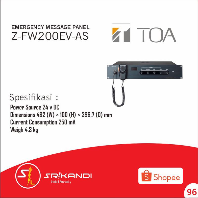 TOA Emergency Message Panel Z-FV200EV-AS