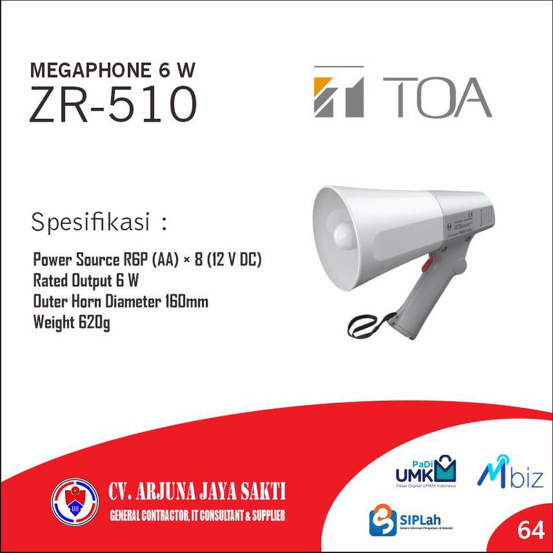 TOA Megaphone 6 W ZR-510