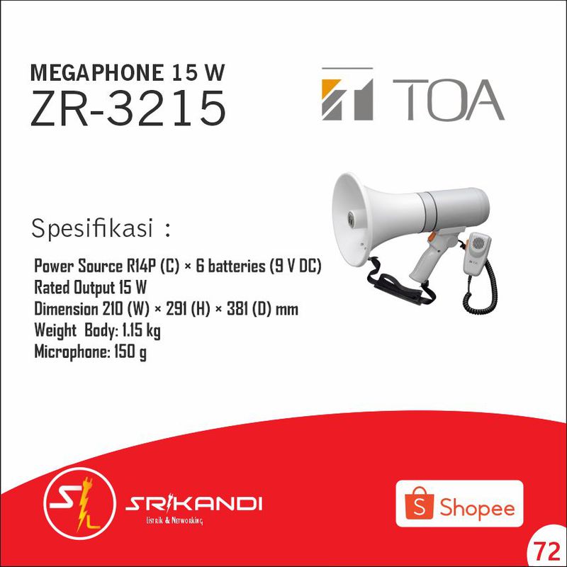 TOA Megaphone 15W ZR-3215