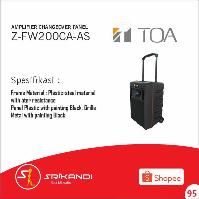 TOA Amplifier Changeover Panel Z-FV200CA-AS