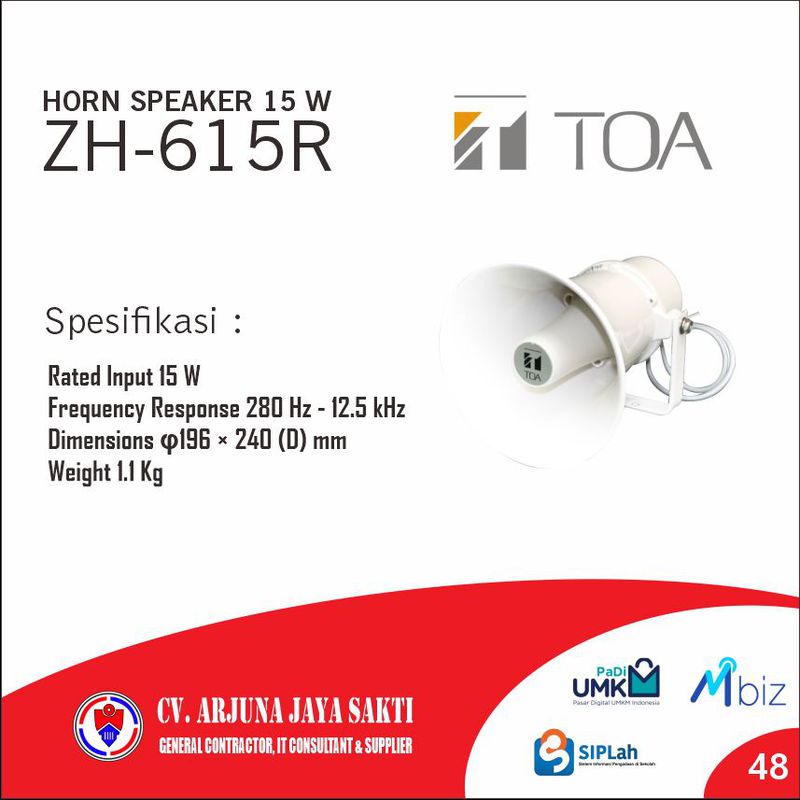 Horn Speaker 15 W ZH-615R
