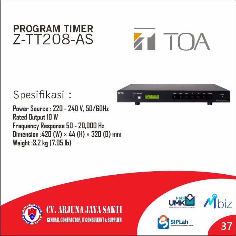 TOA Program timer Z-TT208-AS