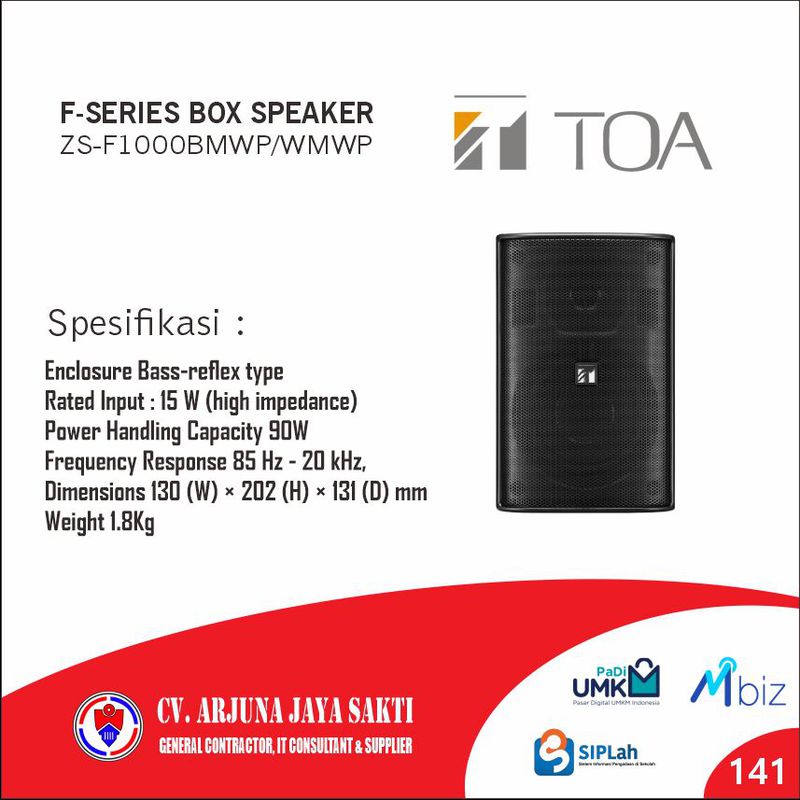 TOA F-Series box speaker ZS-F1000BMWP/WMWP