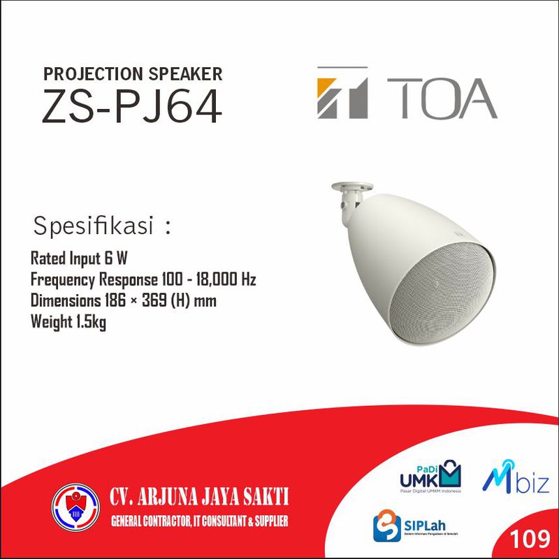 TOA Projection Speaker ZS-PJ64