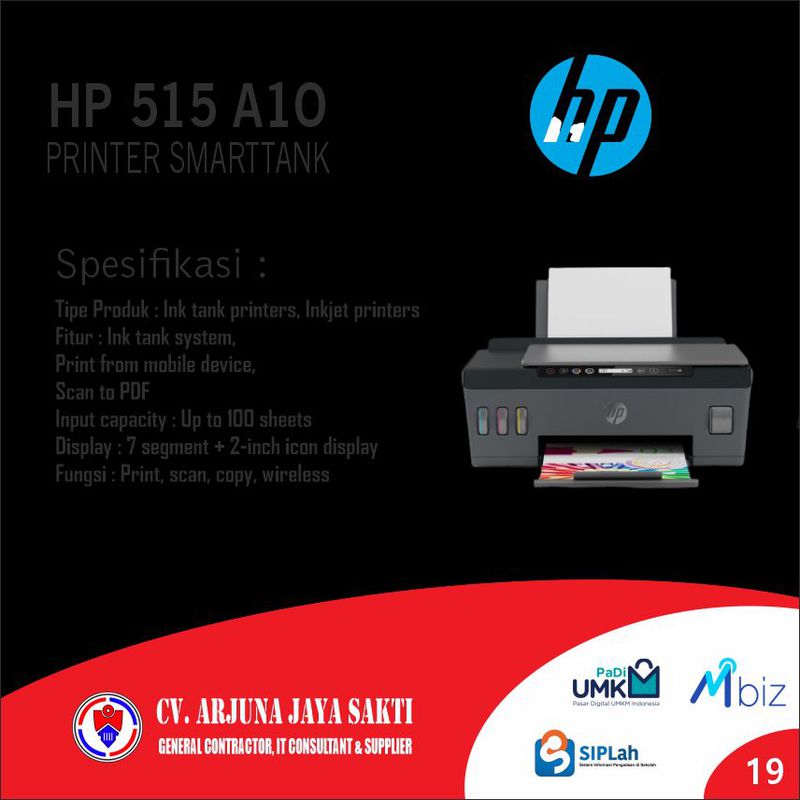 PRINTER HP SMART TANK 515 A1O