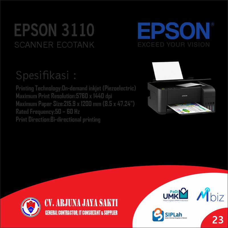 PRINTER EPSON L3110/PRINT/SCAN/COPY