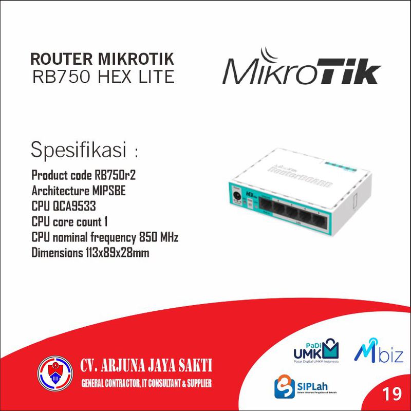 ROUTER MIKROTIK RB750 HEX LITE