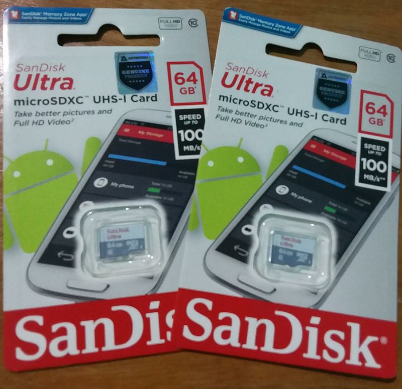 Sandisk Memory Micro 64Gb - Putih Abu Abu