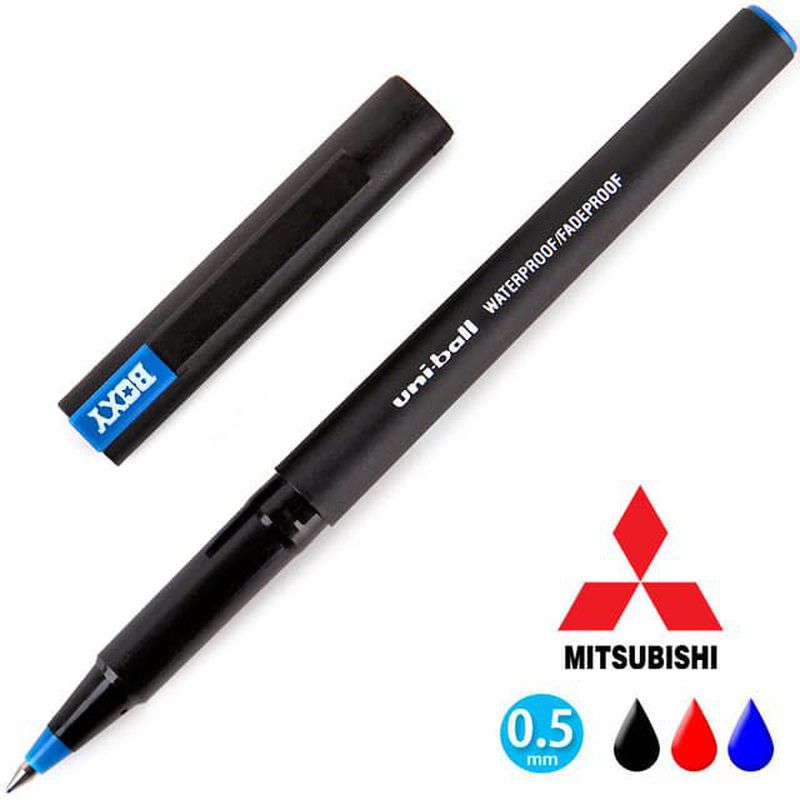 Pulpen biru boxy