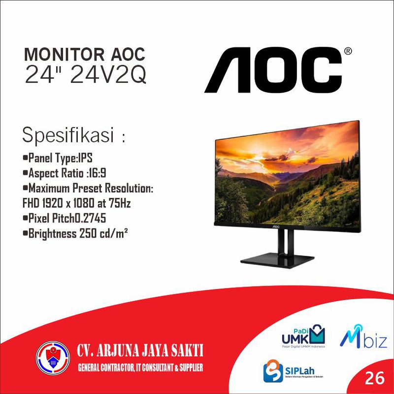 MONITOR AOC 24" 24V2Q