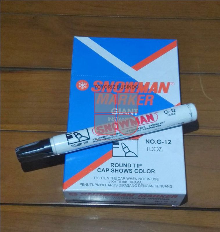 Spidol Besar Permanent Snowman - Hitam