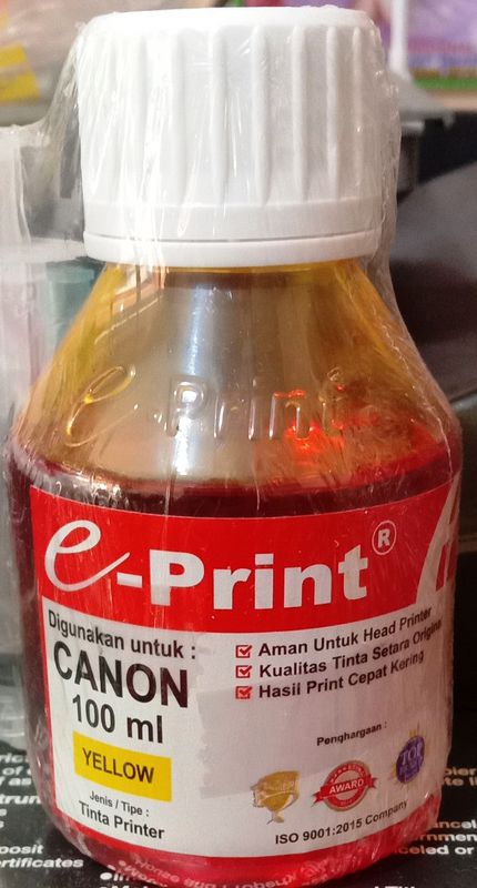 TINTA E-PRINT CANNON WARNA KUNING UKURAN 100ml
