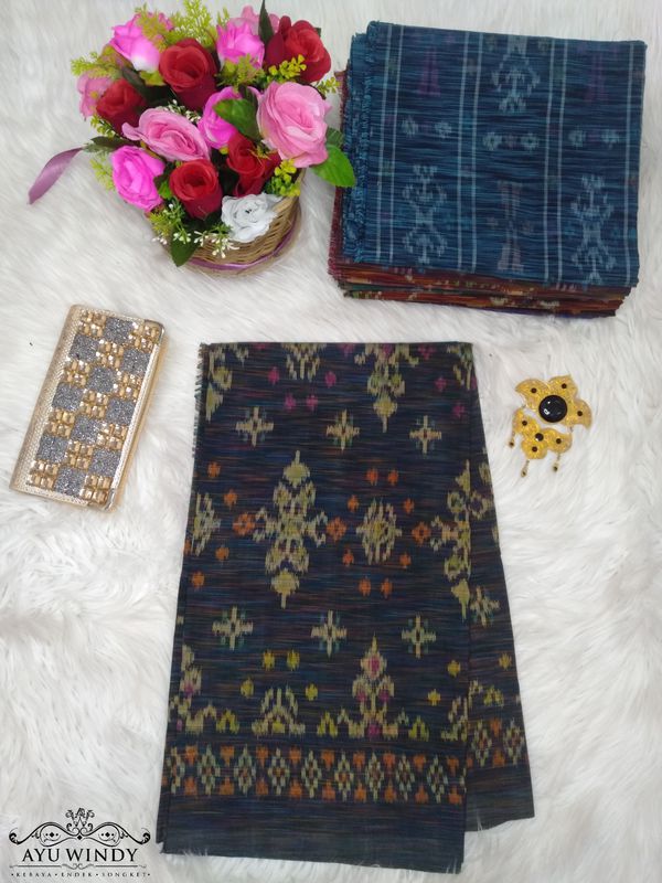 KAIN ENDEK DOUBLE IKAT - Biru - Motif